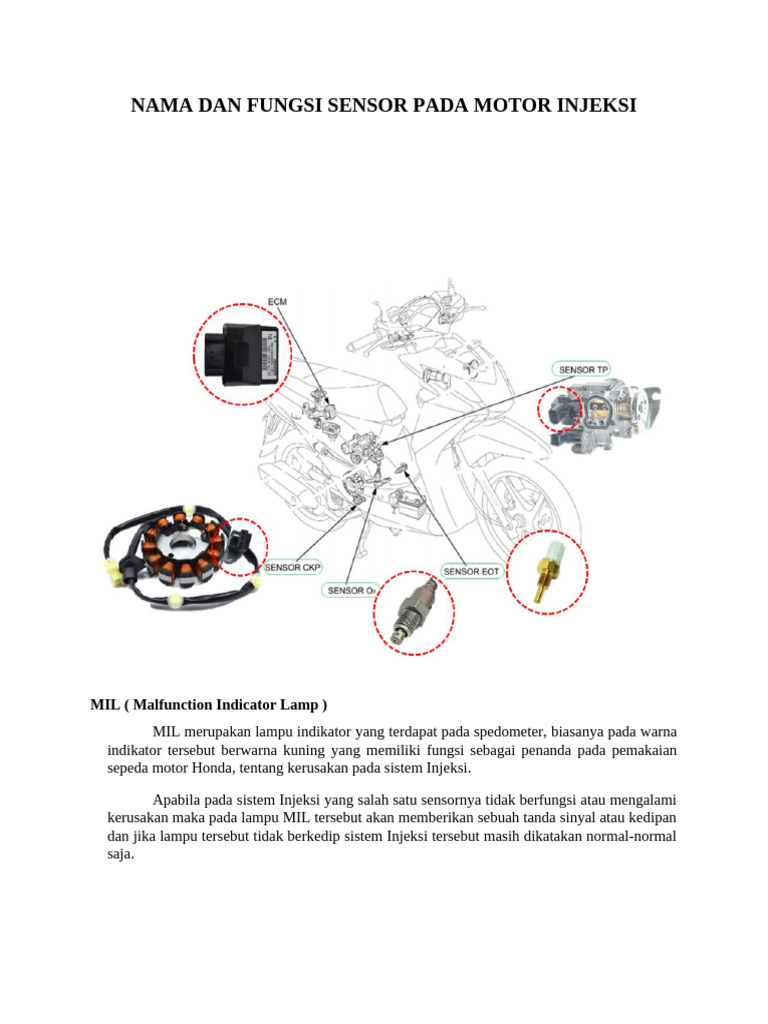 Nama Dan Fungsi Sensor Pada Motor Injeksi | PDF