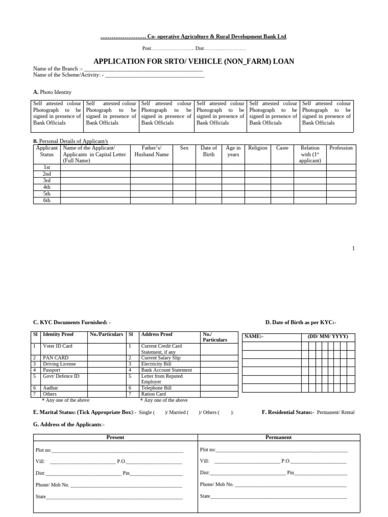 Application Form Srto | PDF
