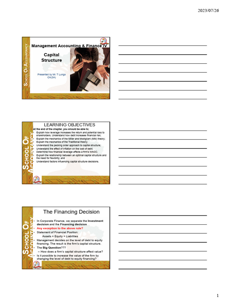 Capital structure - Slides | PDF