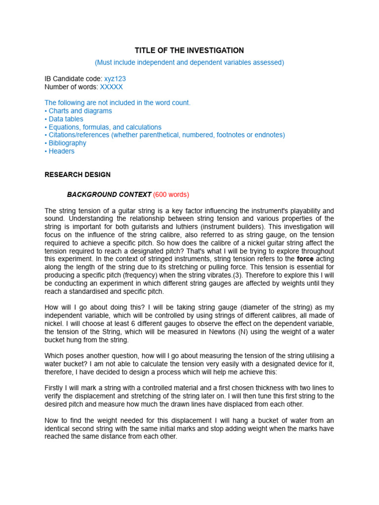 IA Template Physics - Tips and Instructions - New Guide 2025 1 | PDF