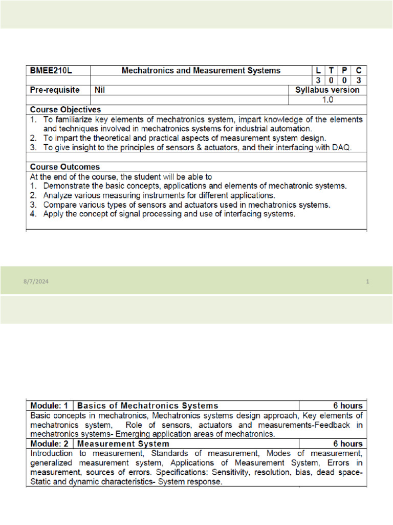2-Module_ 1 - Introduction- Basics of Mechatronics Systems- Basic ... 2-Module_ 1 - Introduction- Basics of Mechatronics Systems- Basic ...