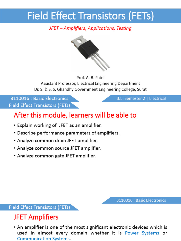 FETs - JFET Amplifiers | PDF
