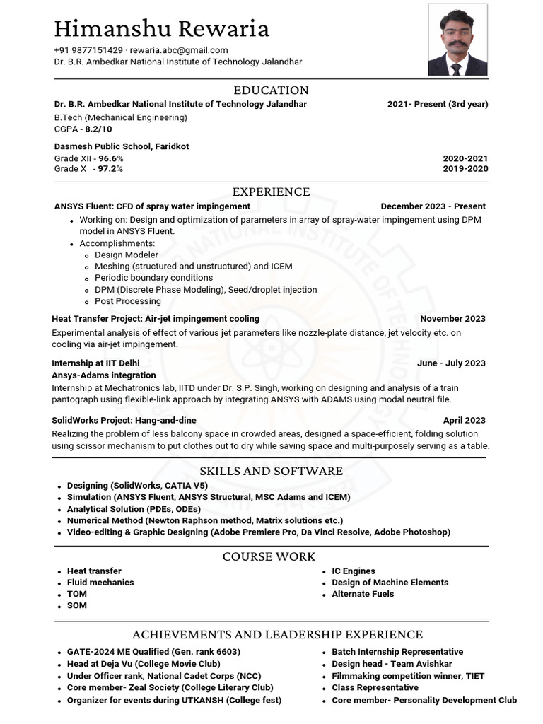 Resume Himanshu Rewaria | PDF