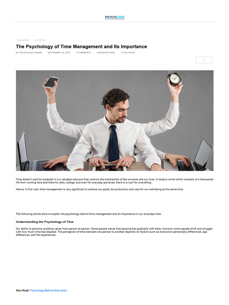 Psychology of Time Management Insights | PDF | Career & Growth ...