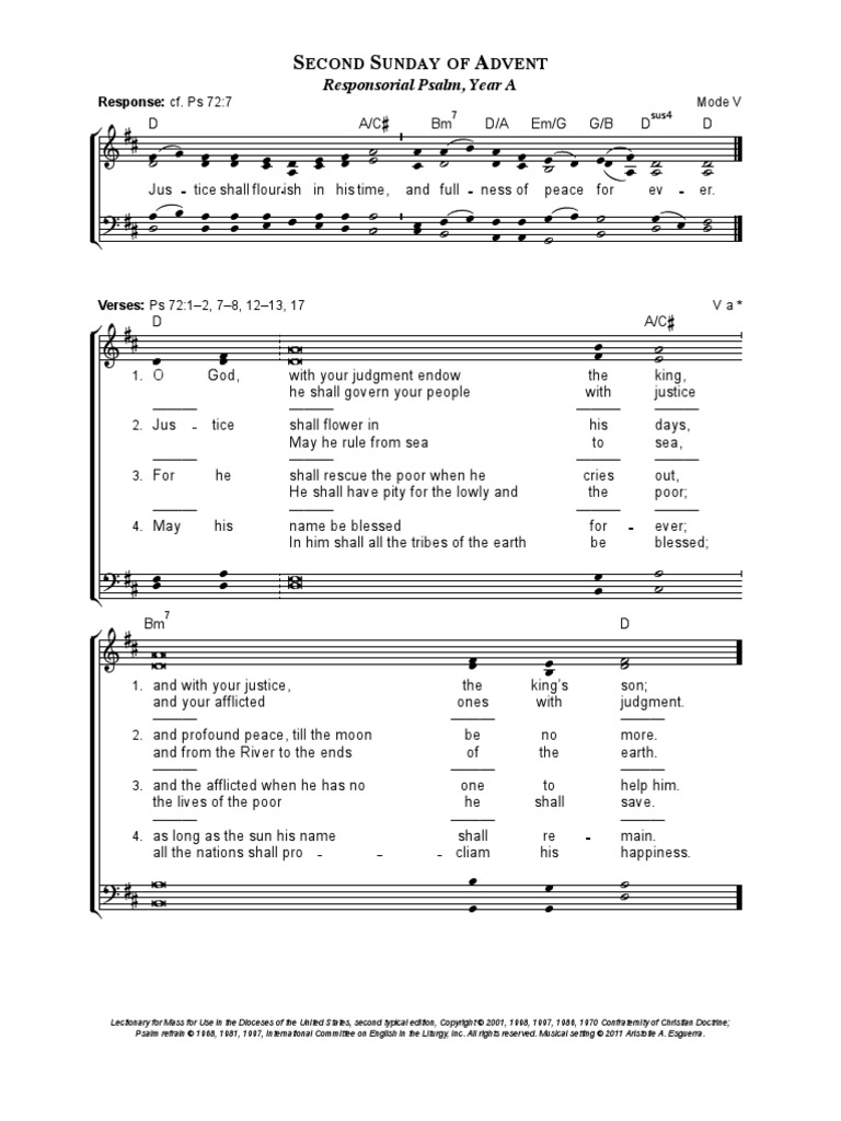 Modal Responsorial Psalms - 2nd Sunday of Advent Years ABC | PDF | Mass ...