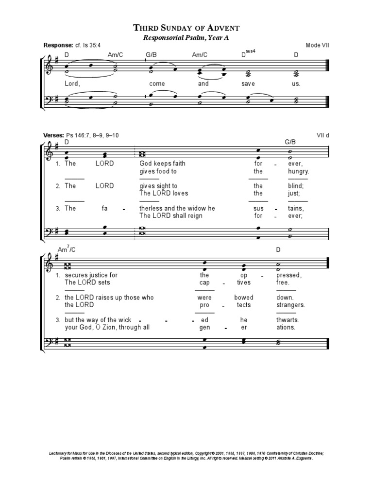Modal Responsorial Psalms — 3rd Sunday of Advent Years ABC | Mass (Liturgy) | Christian Worship ...