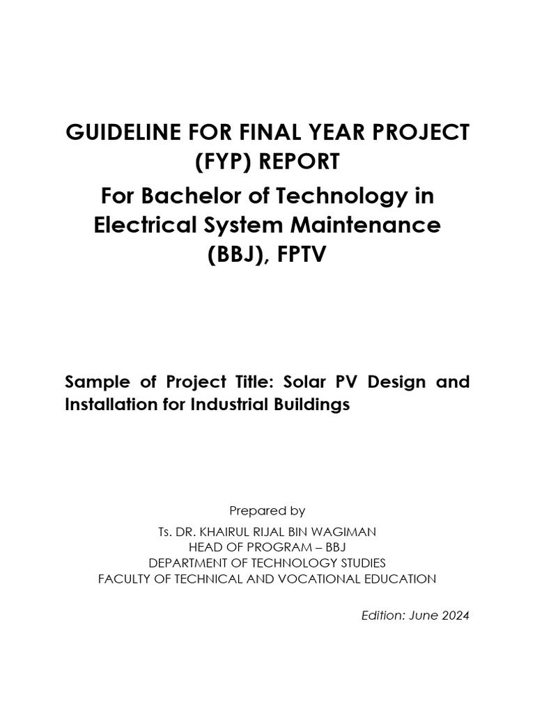 Guideline For Final Year Project Fyp Report | PDF