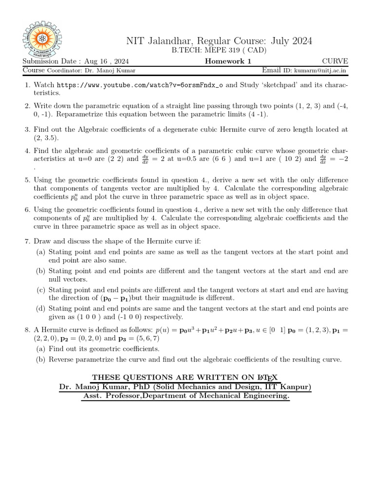 Assignment-1 Cad Mepe 437 | PDF
