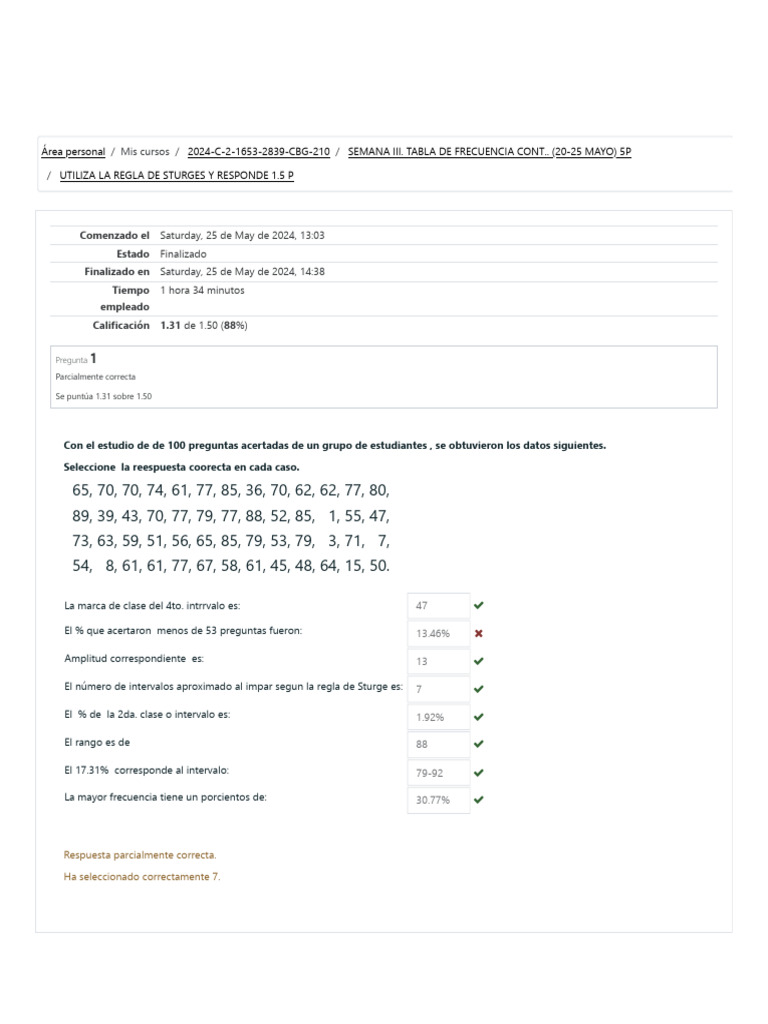 Utiliza La Regla de Sturges y Responde 1.5 P | PDF