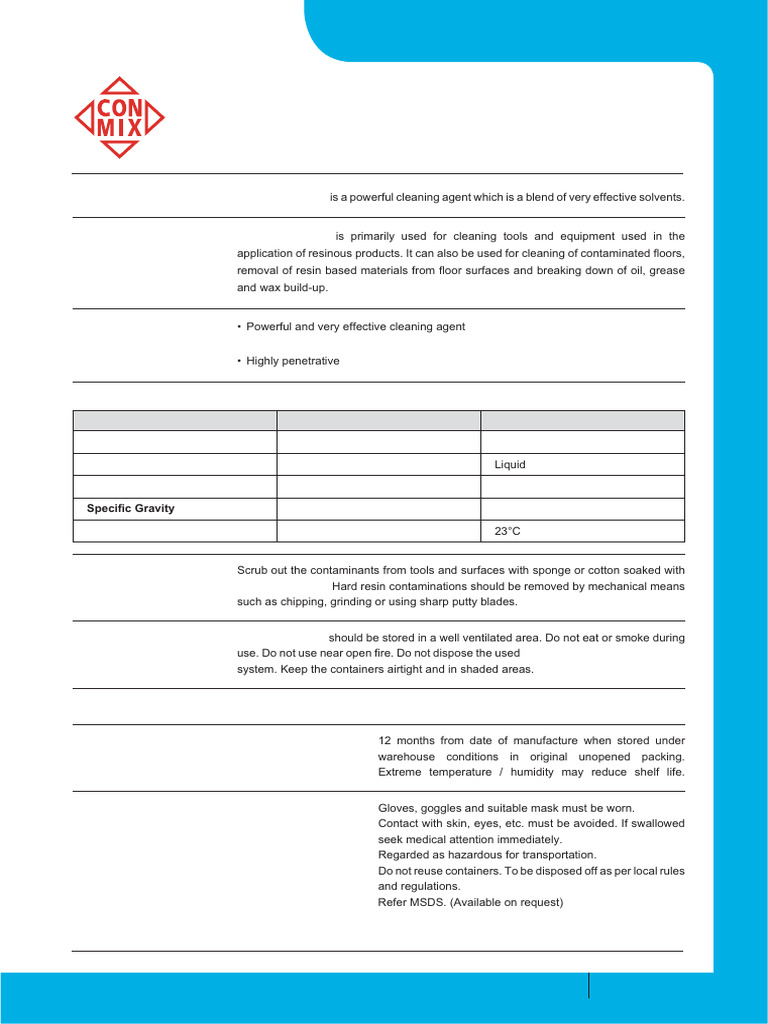 Conmix Cleaner | PDF