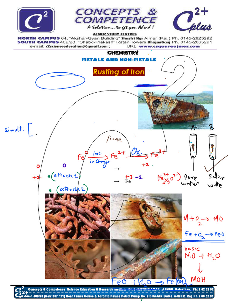 SMP X Chem (Metals& NM) PYQs Module-1 (Rusting of Fe) | PDF