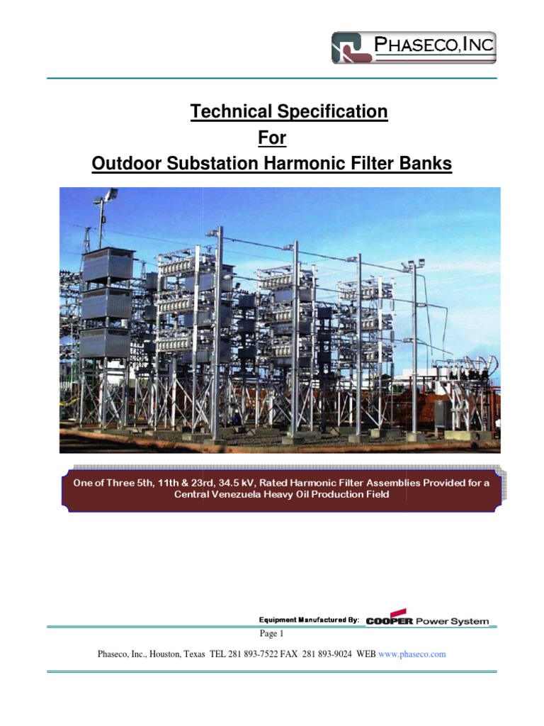 Substation Filter BankSpecs | PDF | Capacitor | Fuse (Electrical)