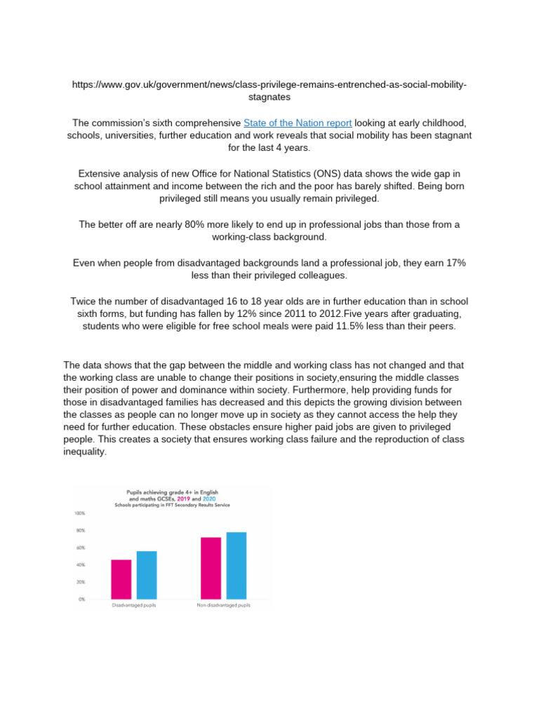 Working Class Vs Middle Class Education - FAZ | PDF