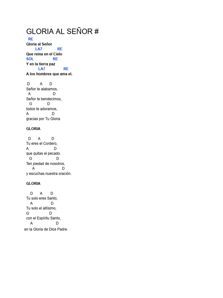 Gloria Al Señor # | PDF