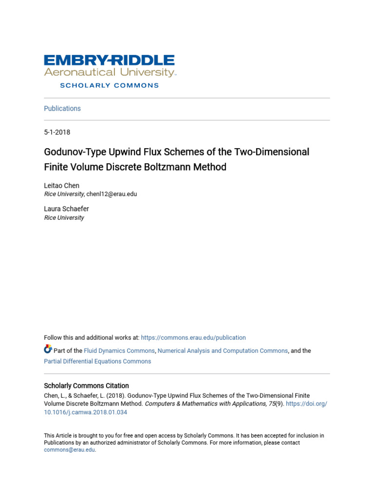 Godunov-Type Upwind Flux Schemes of The Two-Dimensional Finite Vo | PDF
