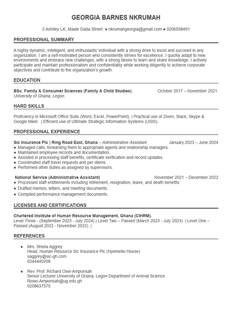 Georgia Barnes Nkrumah-Cv | PDF