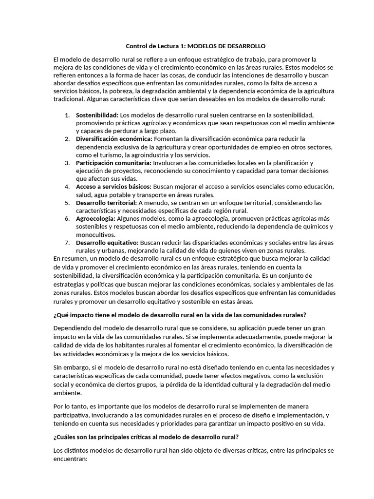 CL1 Modelos de Desarrollo | PDF