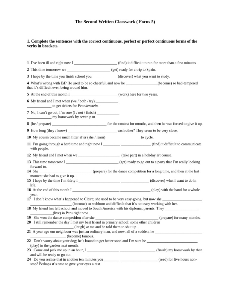 The Second Written Classwork | PDF