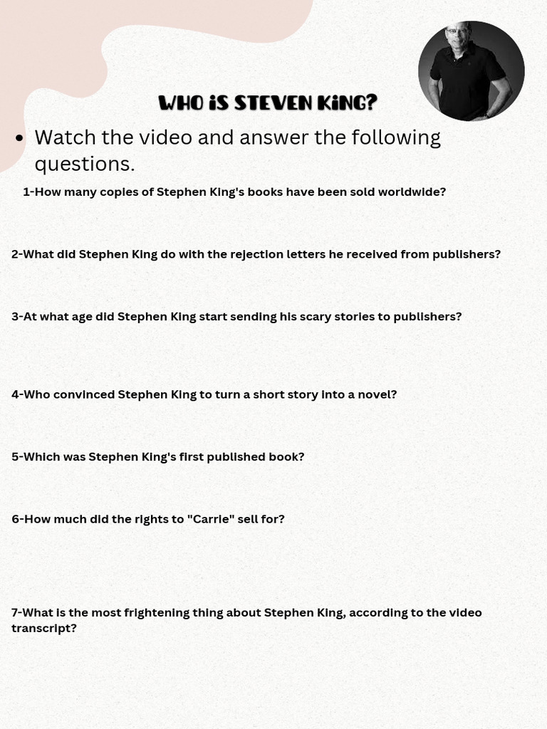 The Body-Steven King (Pre-Reading Activities) | PDF