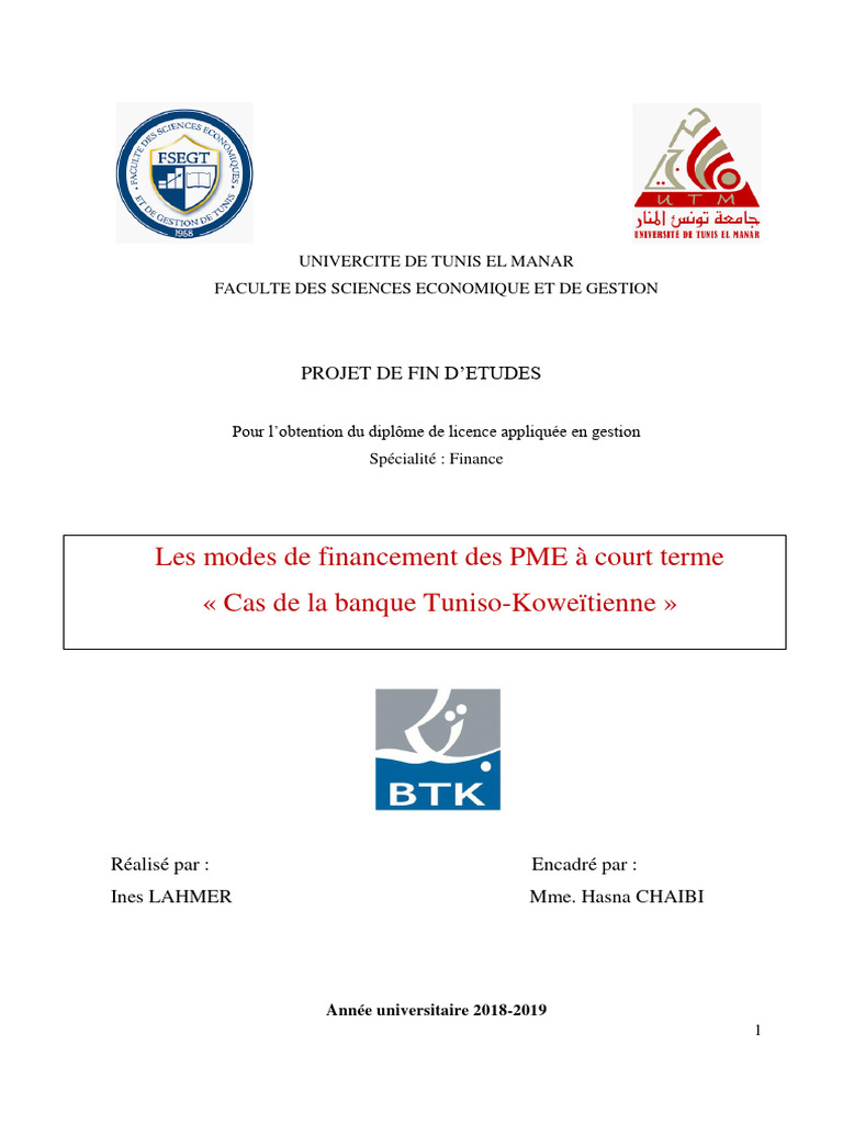 PFE BTK Banque Tuniso-Koweitienne SA | PDF | Banks | Banking