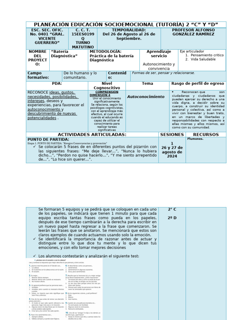 2o PLANEACIÓN EDUCACIÓN SOCIOEMOCIONAL - JUNIO | PDF