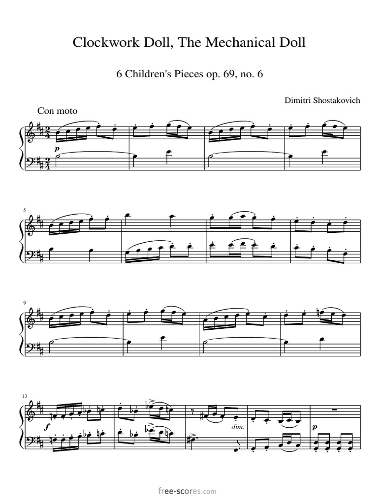 (Free Scores - Com) - Dmitri Shostakovich Dmitri Clockwork Doll Mechanical Doll 171325 | PDF