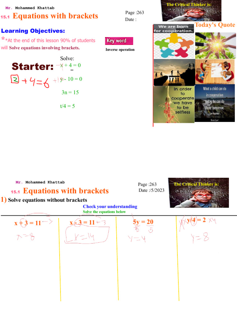 Equations With Brackets | PDF