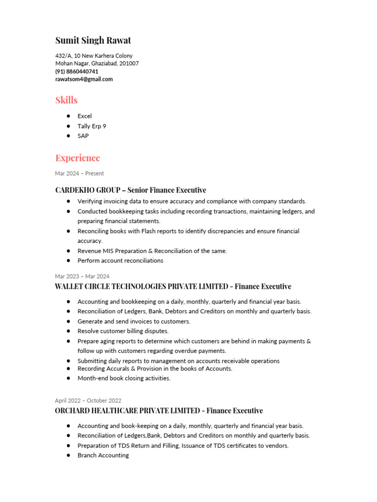 Sumit CV | PDF