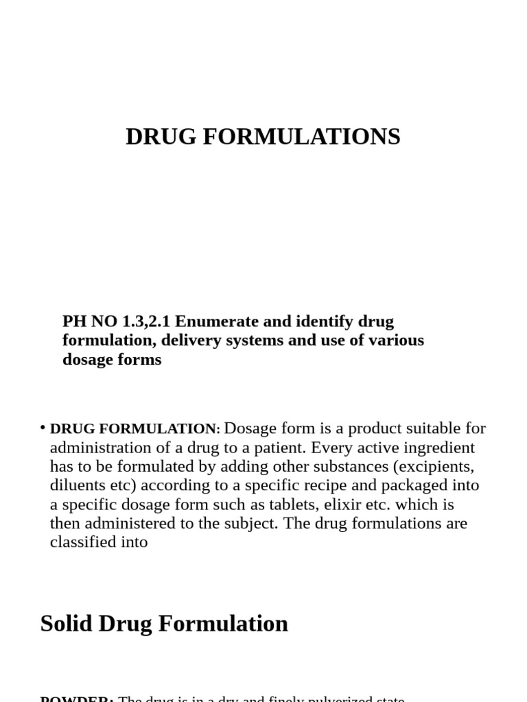 Drug Formulations | PDF