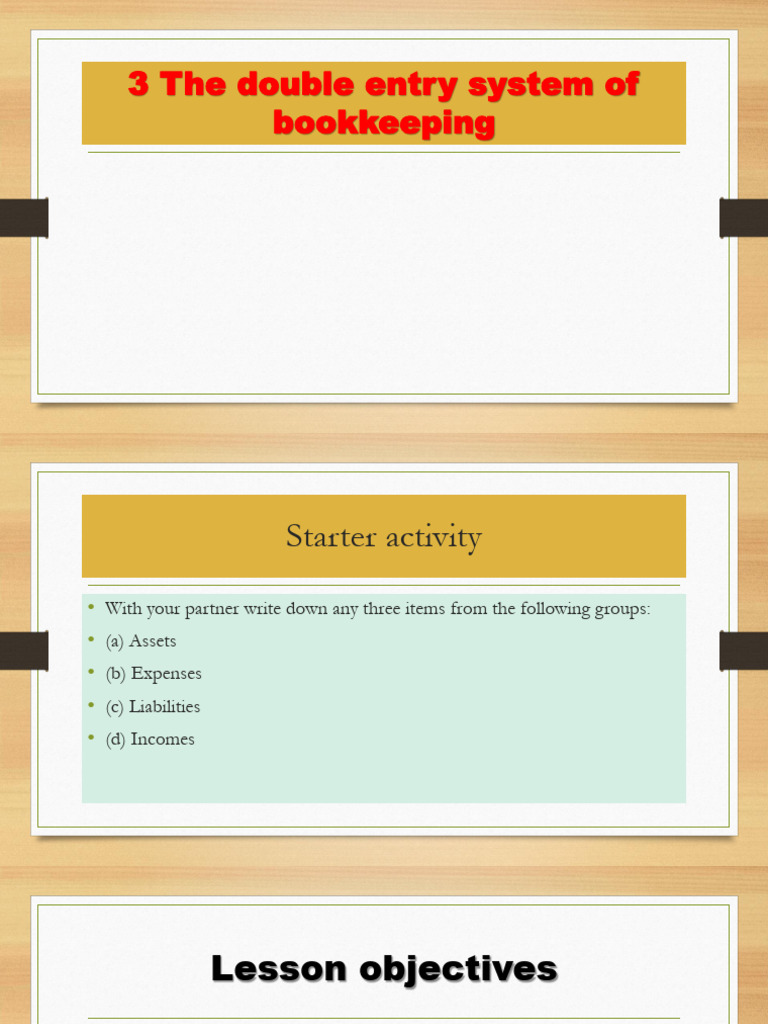 3 The Double Entry System of Bookkeeping | PDF