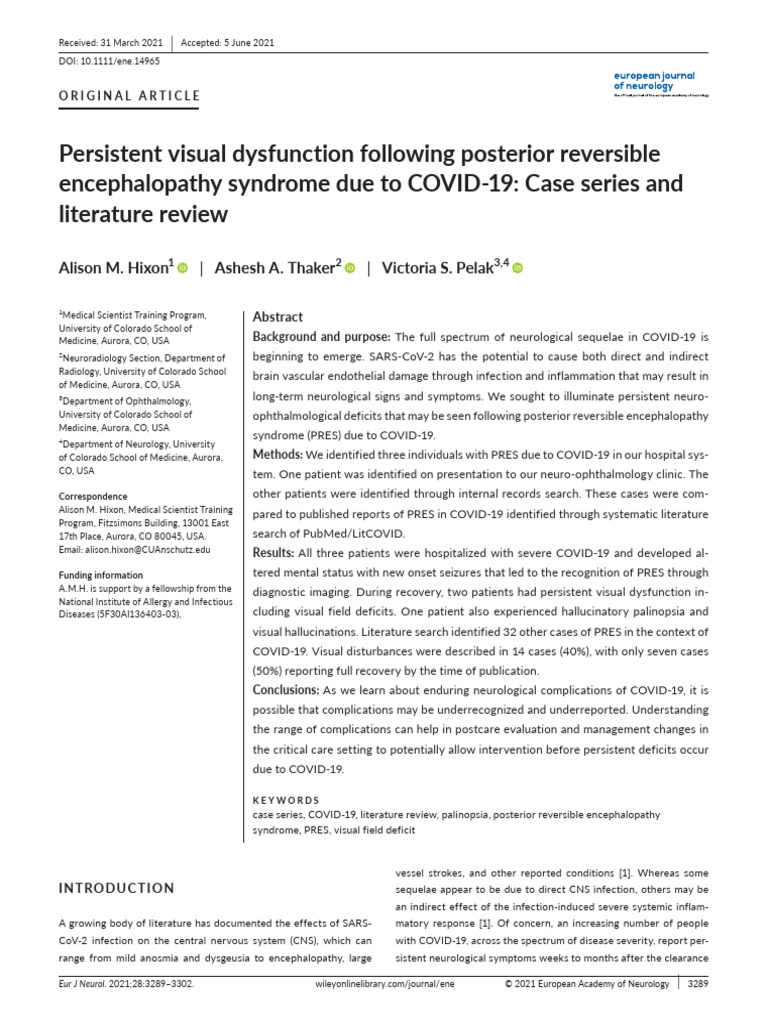Hixon Et Al. - 2021 - Persistent Visual Dysfunction Following Posterior ...