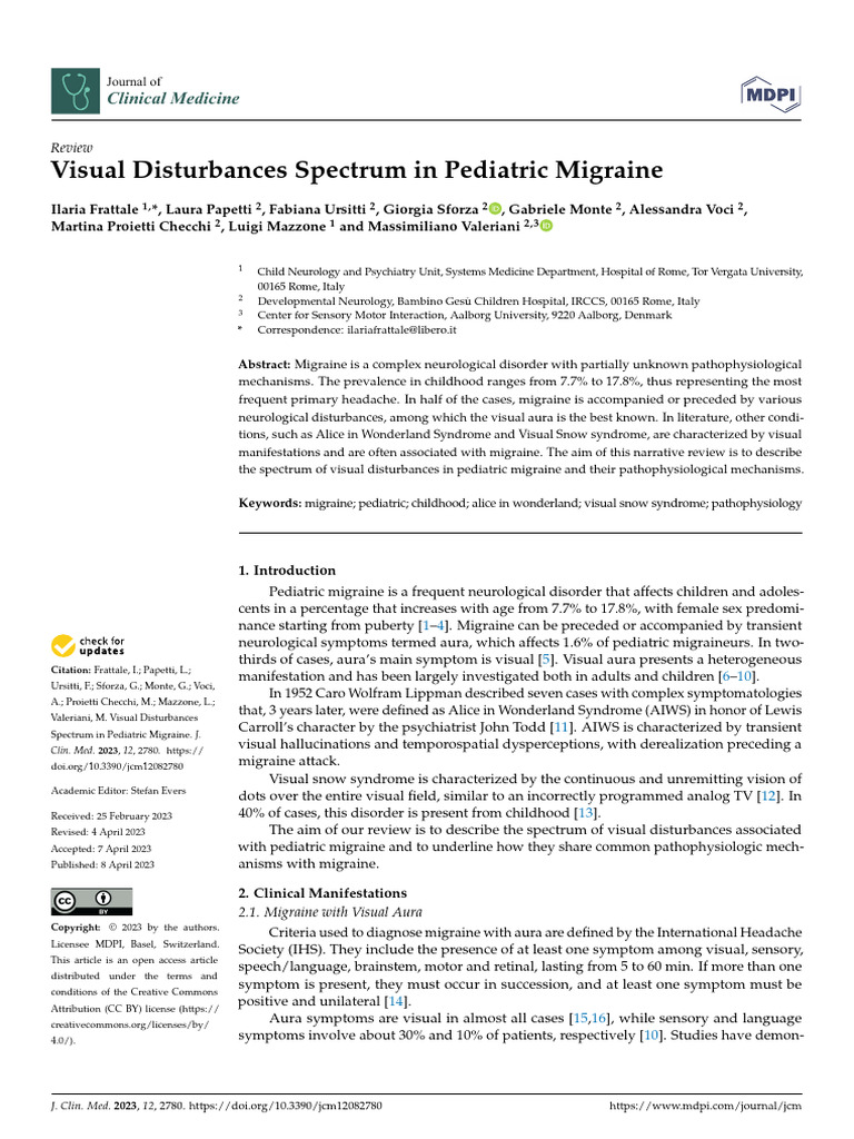 Frattale Et Al. - 2023 - Visual Disturbances Spectrum in Pediatric ...