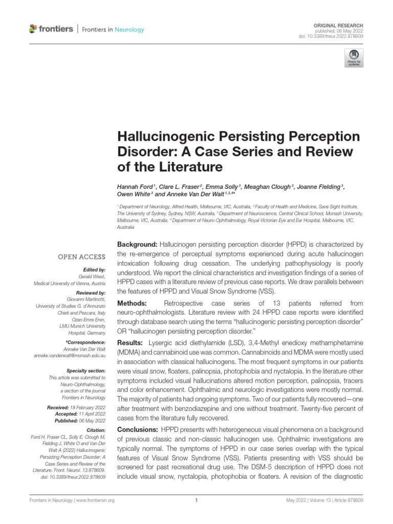 Ford Et Al. - 2022 - Hallucinogenic Persisting Perception Disorder A ...
