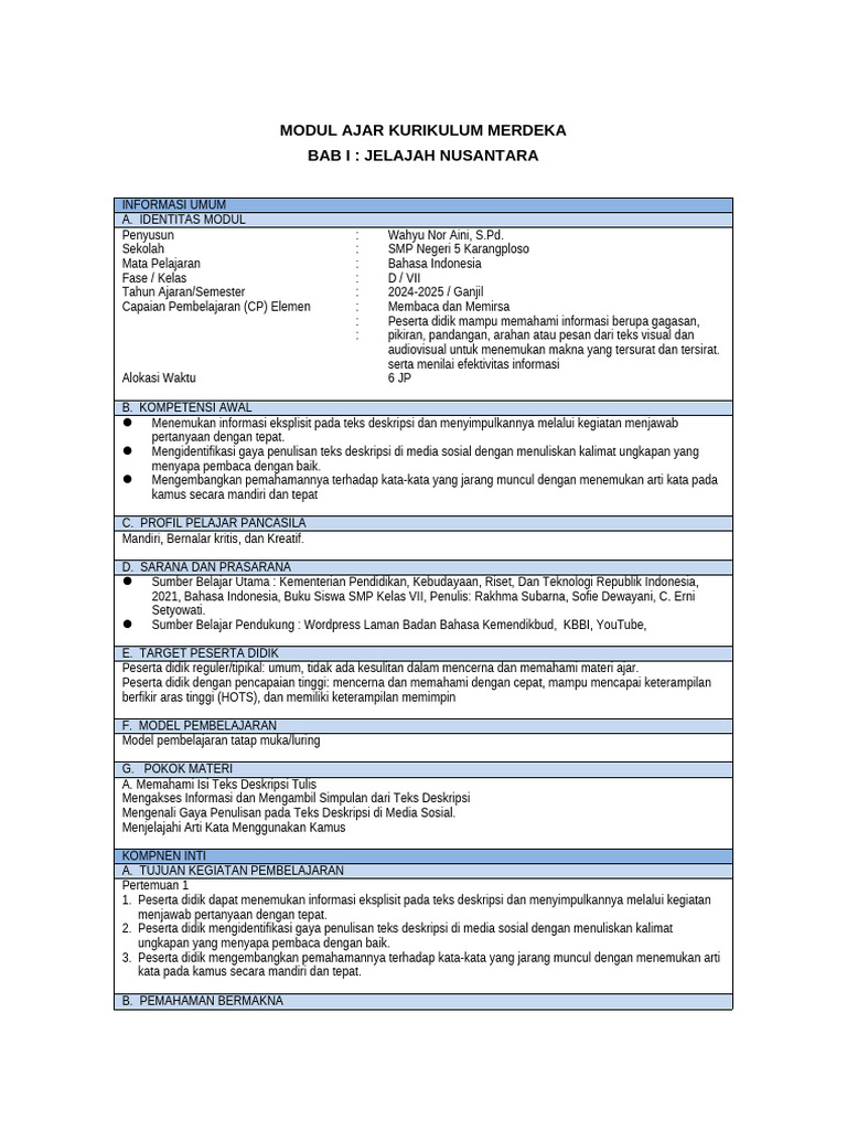 MA BAB 1 Jelajah Nusantara MGMP | PDF