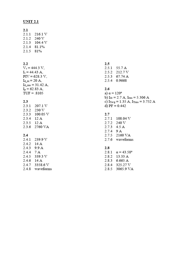 Answers ACS307B Unit2 1 | PDF