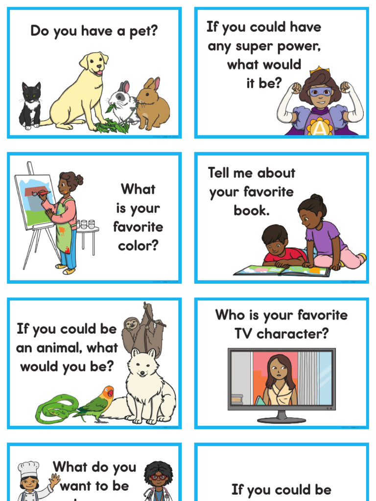 Color Spark A Conversation Prompt Cards | PDF
