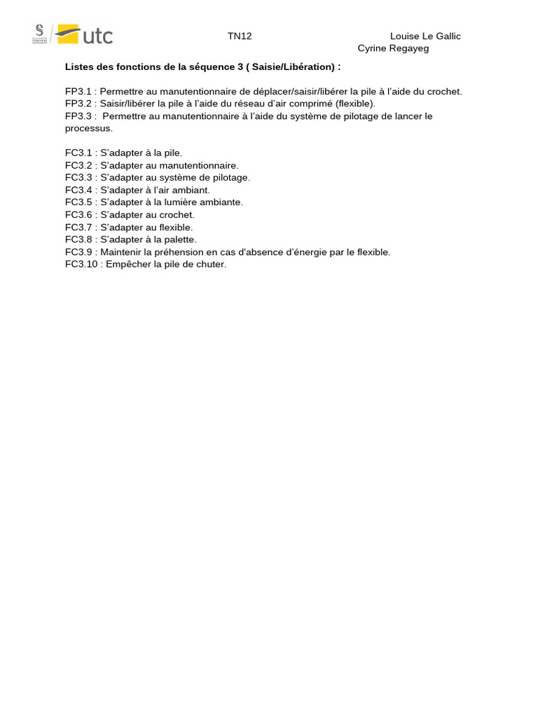Liste Des Fonctions_TN12 | PDF