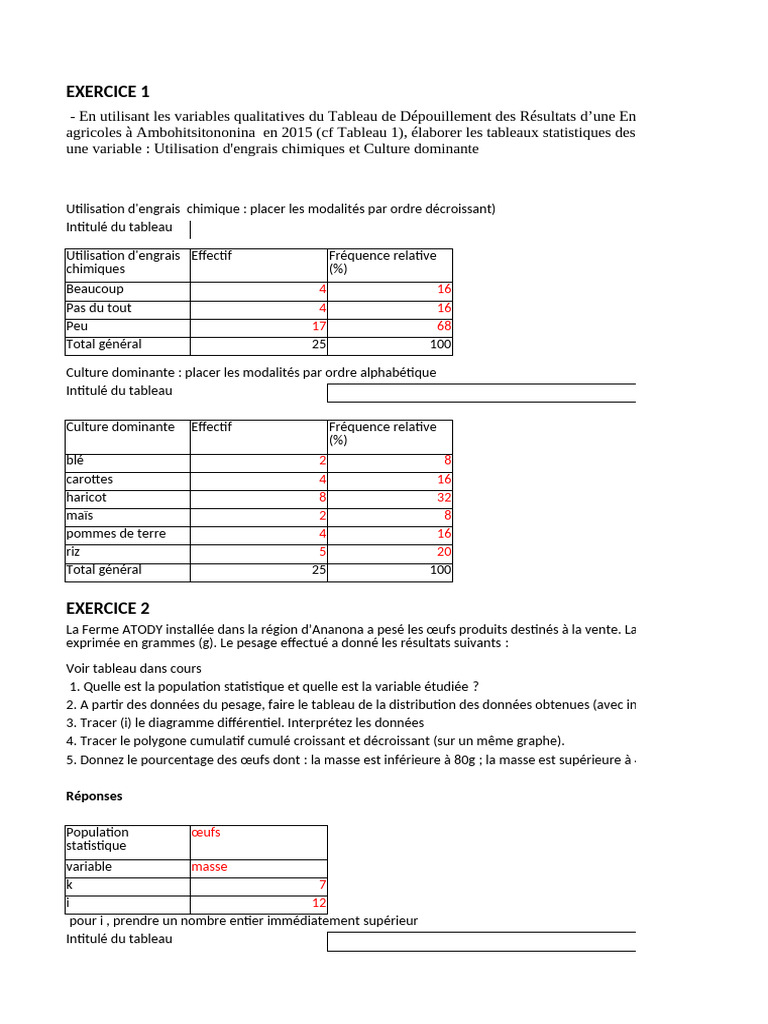 Correction Exercices Auto Ãvaluation Formative Interactive VF 22 | PDF