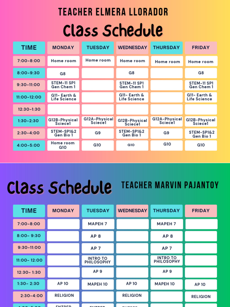 Class Schedule | PDF