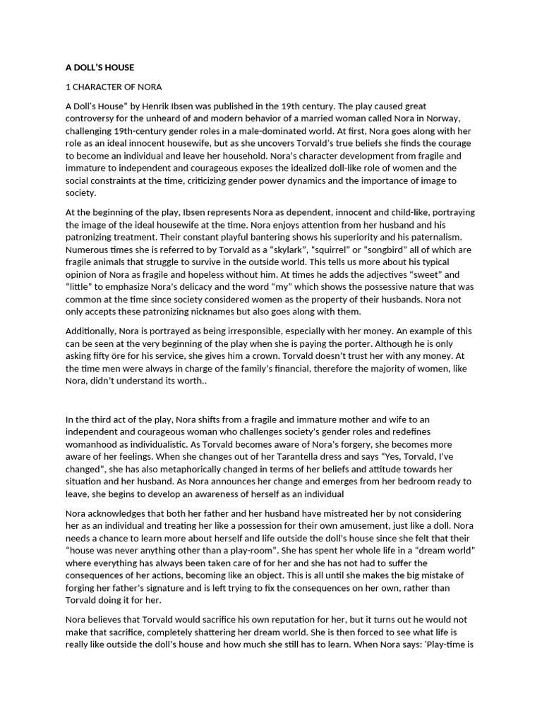 A DOLL's House 1 - Nora, Title | PDF | A Doll's House