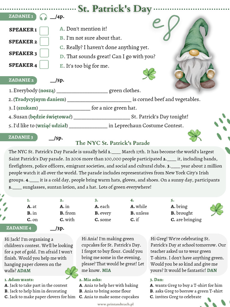 ST Patricks Day E8 1 | PDF