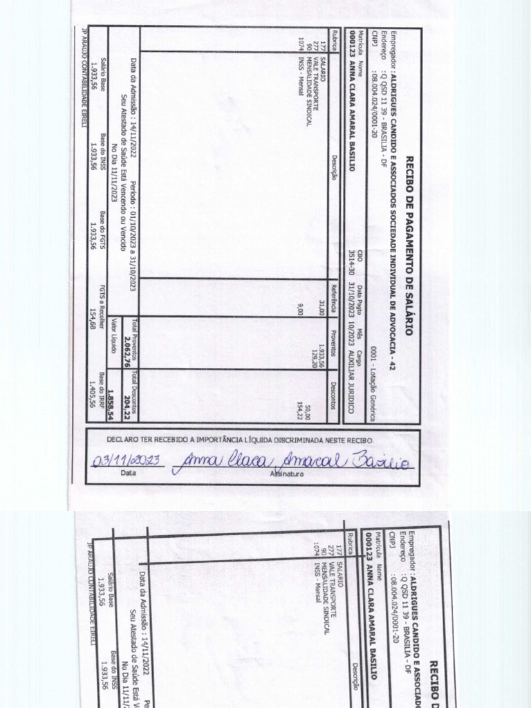 Anna Clara - Contra Cheques | PDF