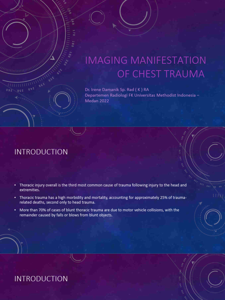 Chest Trauma Imaging Manifestations | PDF | Thorax | Ct Scan