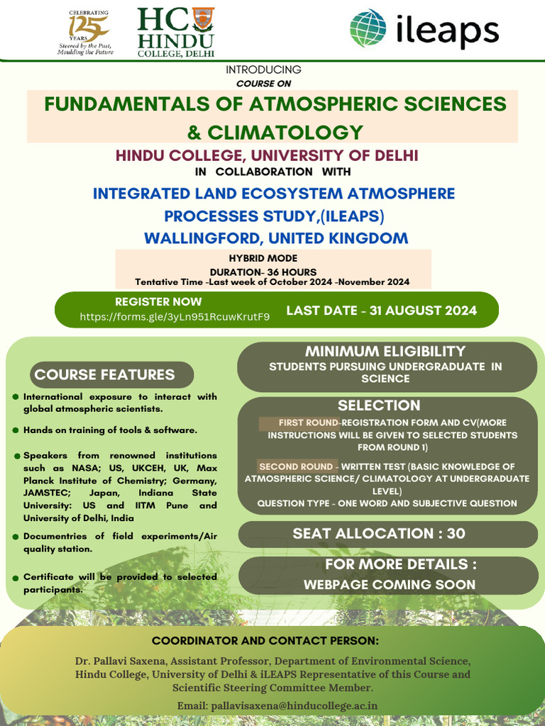 Atmospheric Sciences Course Registration | PDF | Science