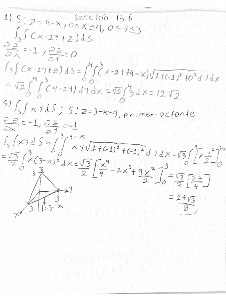 Ejercicios resueltos-calculo vectorial-integrales de superficie | PDF Ejercicios resueltos-calculo vectorial-integrales de superficie | PDF