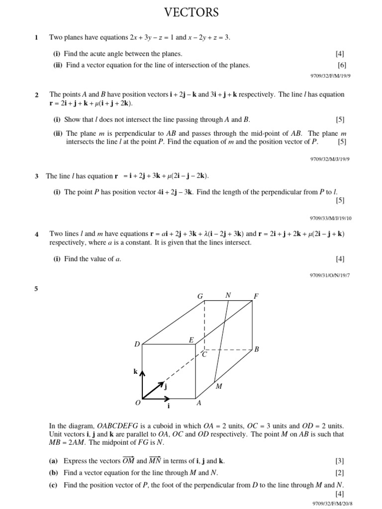Chap 10 Vectors | PDF