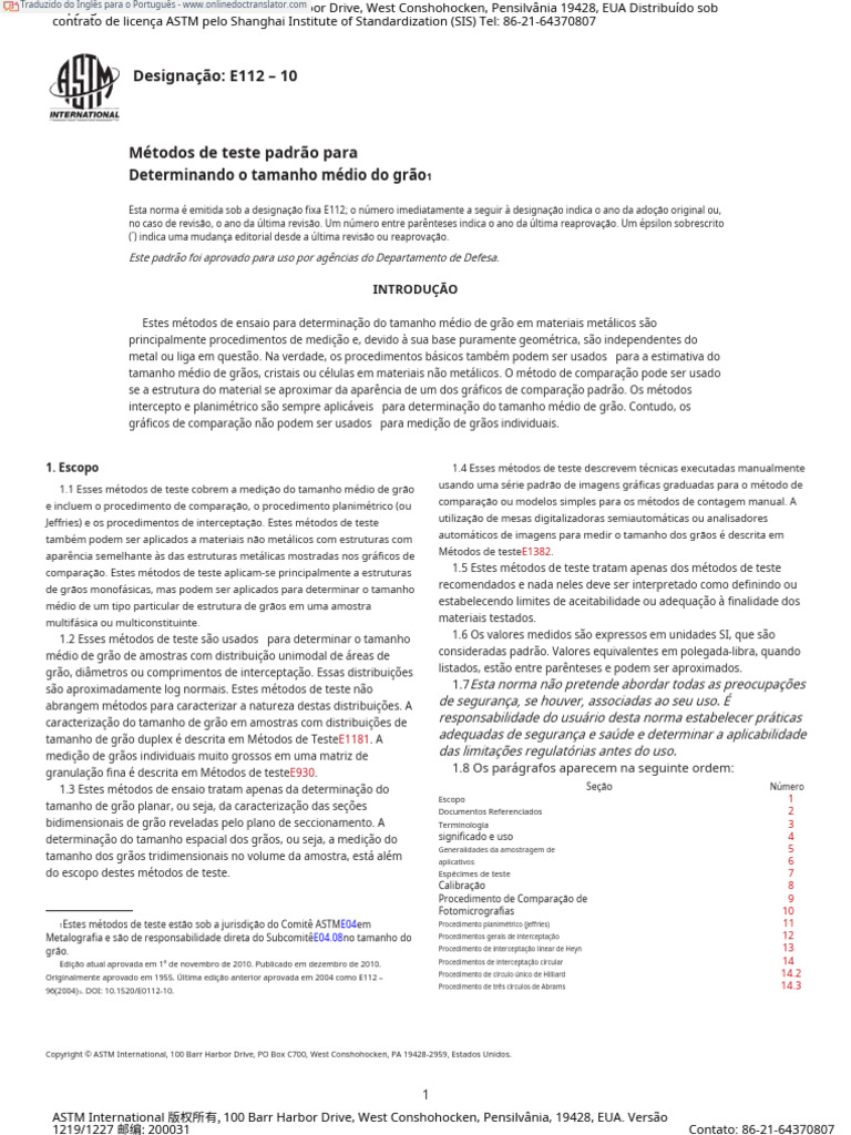 ASTM E112 2010 Standard Test Methods For Determining Average Grain Size ...