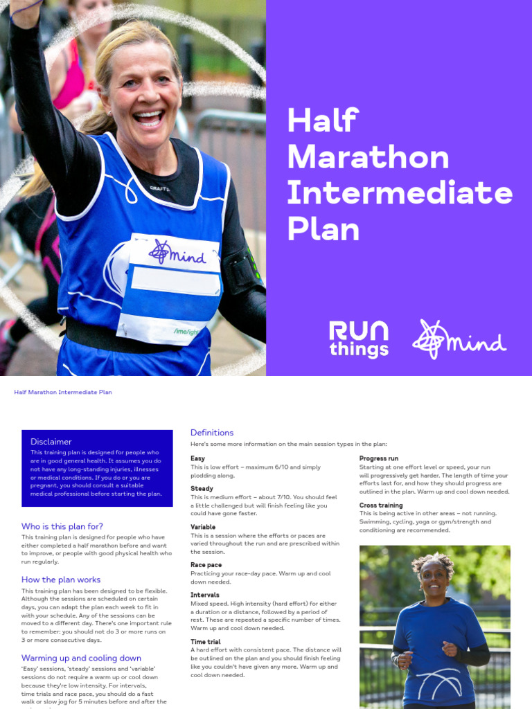 Half Marathon Intermediate Plan | PDF
