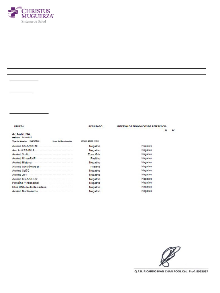 Resultados CK-ANTI ENA-C3 Y C4 | PDF
