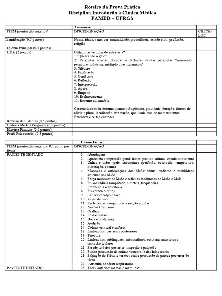 00 Roteiro Da Prova Pr+ítica | PDF
